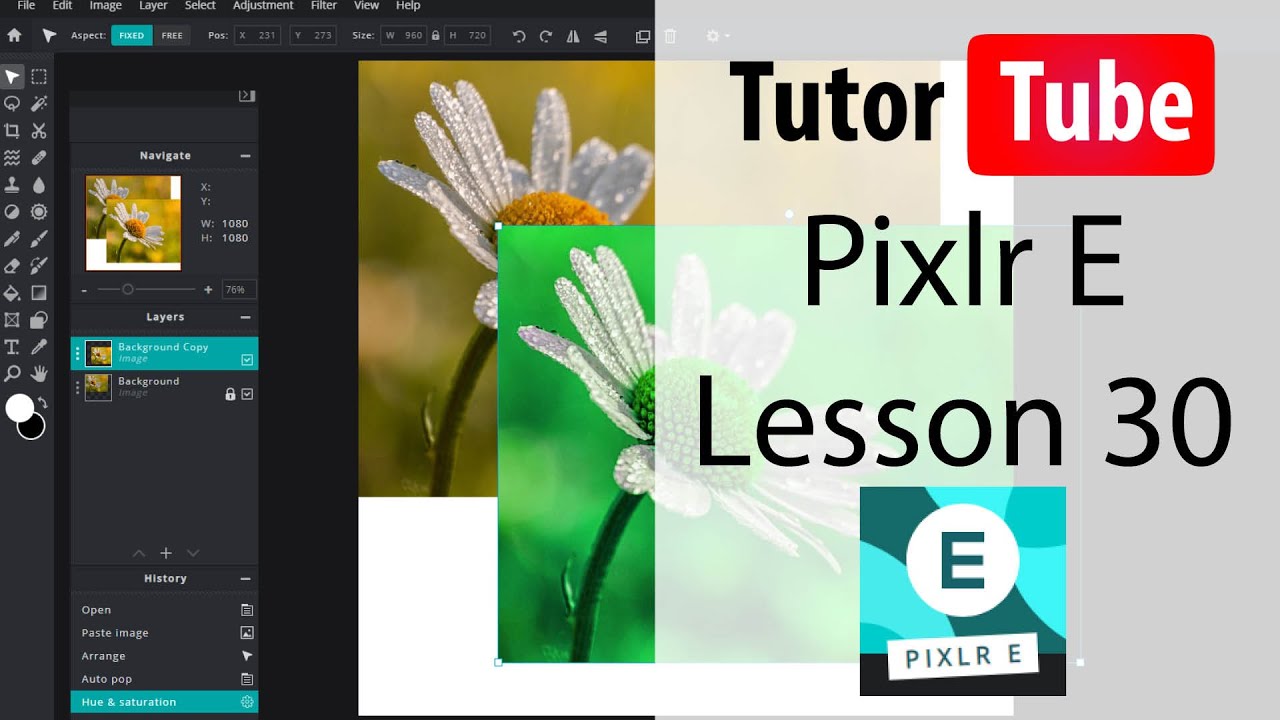 Pixlr E Tutorial - Lesson 30 - Gradient - YouTube