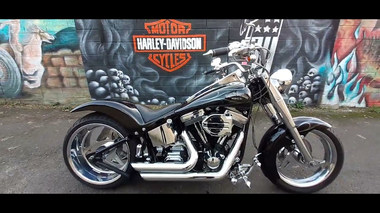1988 Black Harley Davidson EVO Fatboy Custom FLSTF 1340cc - YouTube