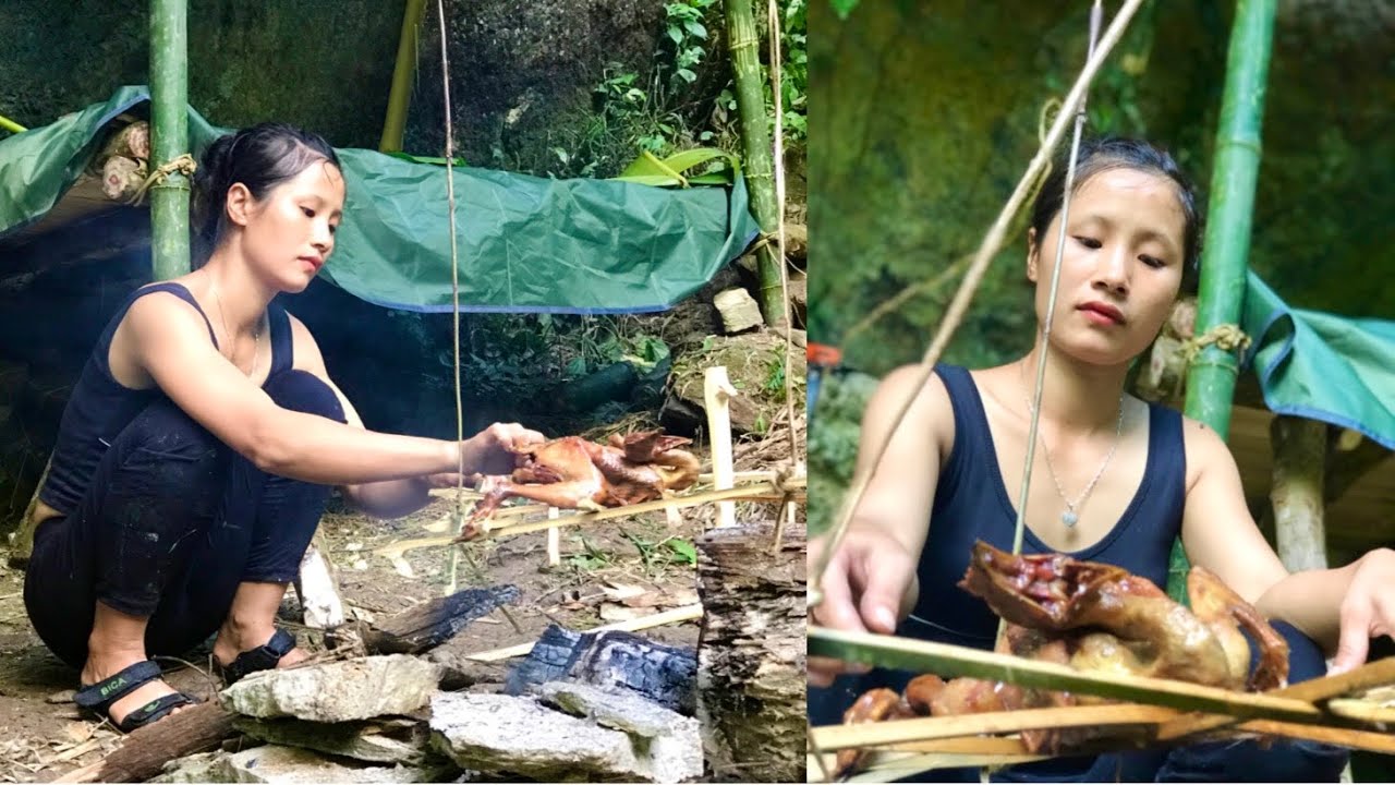 Asian Girl Wonderful Trip Camping Picnic Surviving In The Forest Youtube