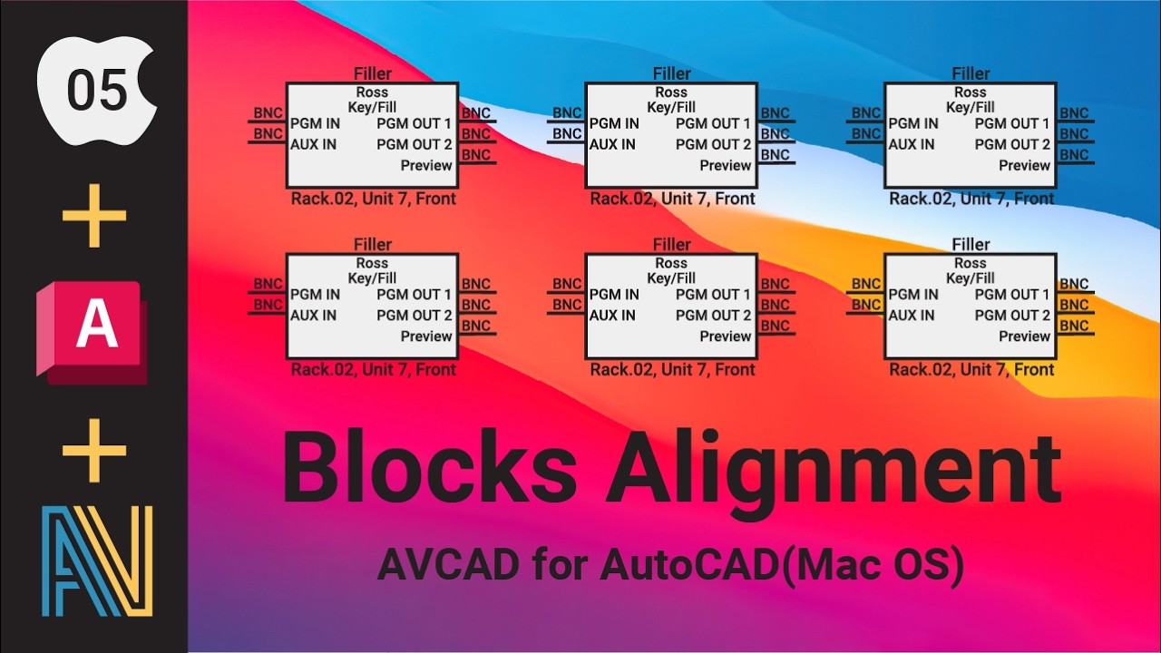 AVCAD - AVCAD for AutoCAD(Mac OS) - Block Alignment - YouTube