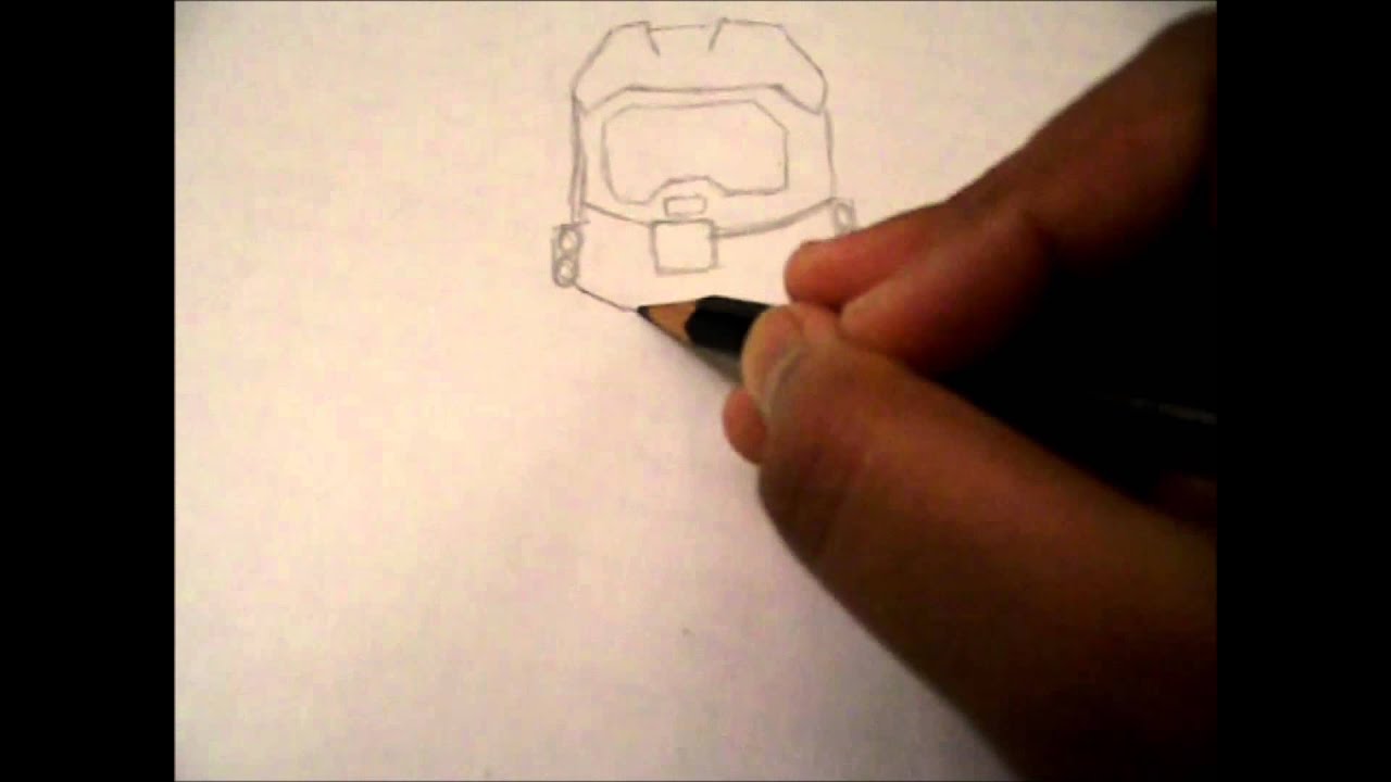 How to draw a basic Master Chief Head (EASY FOR STARTERS) - YouTube
