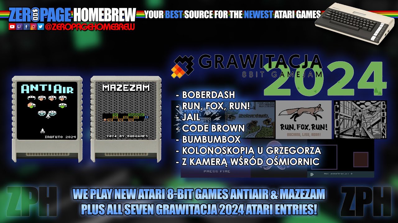 NEW Atari 8-Bit Games: AntiAir, 7x 2024 Grawitacja GameJam Entries ...