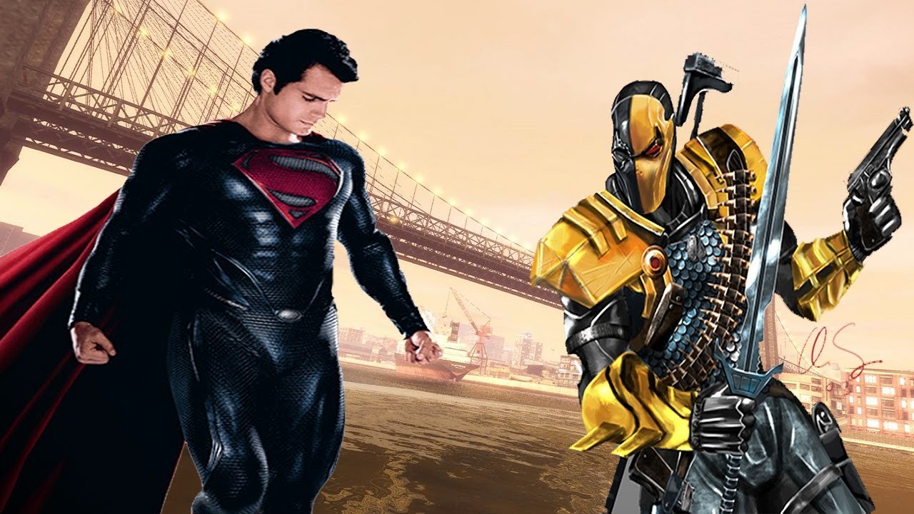 Deathstroke vs Superman (Man of Steel) - EPIC BATTLE - Grand Theft Auto ...
