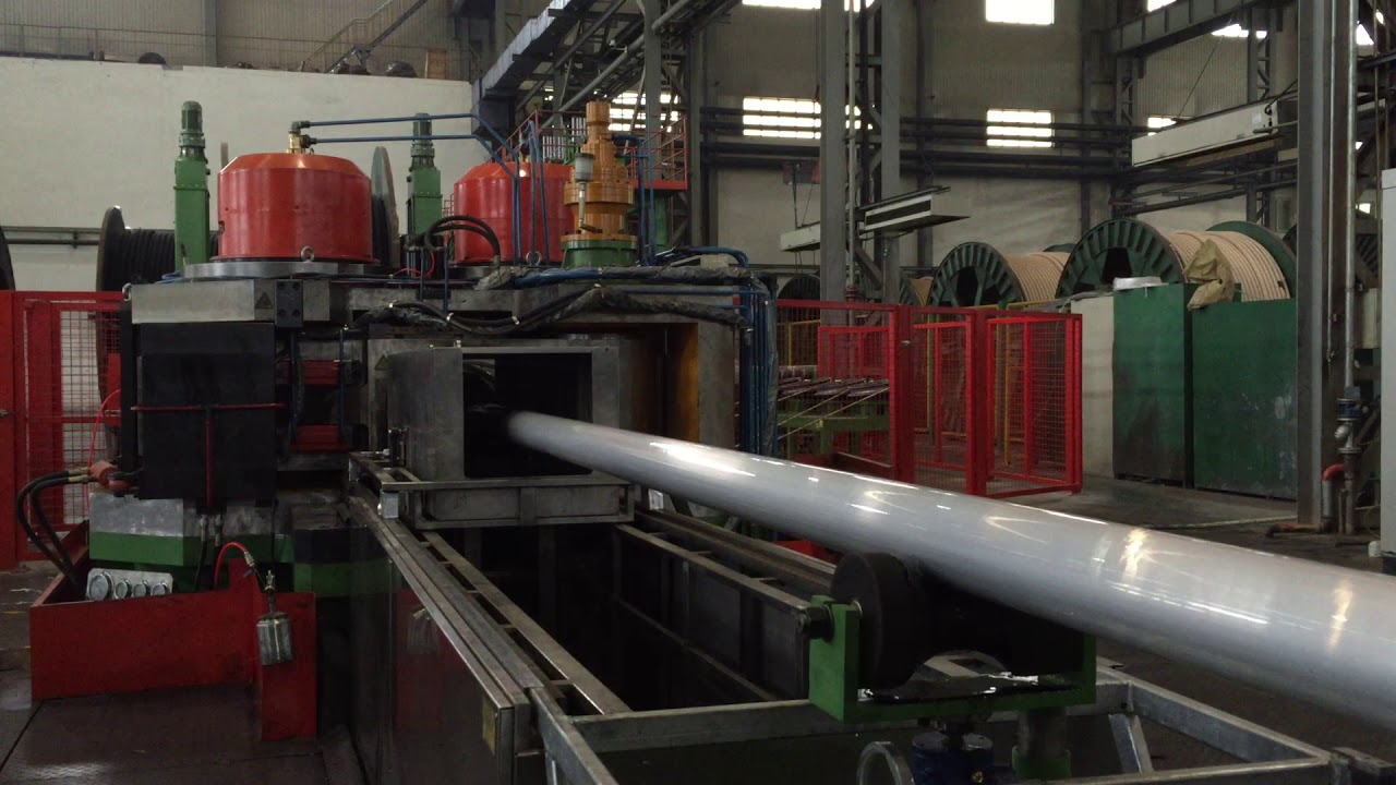 Continuous Sheathing for 110kV 800SQmm -Aluminum Tube Extruding - YouTube