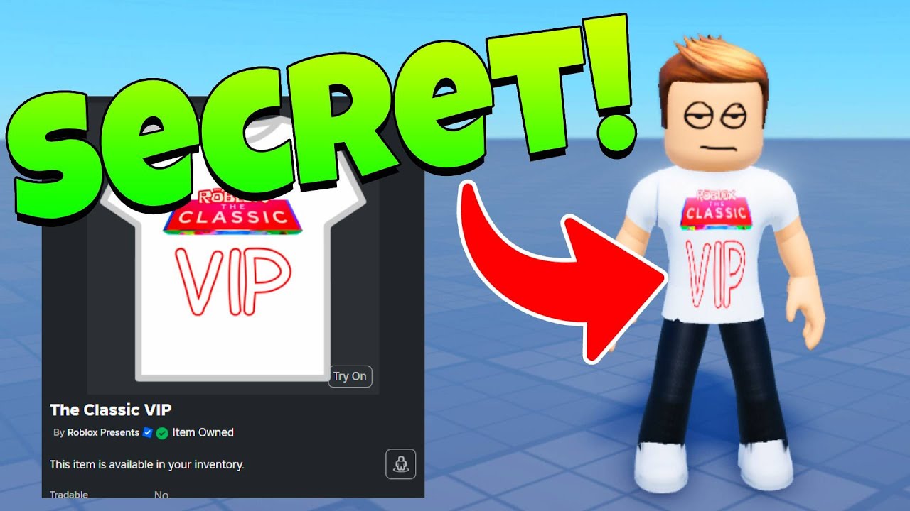 FREE VIP T-Shirt Opens Secret Door (how to get) Roblox Classic Event ...