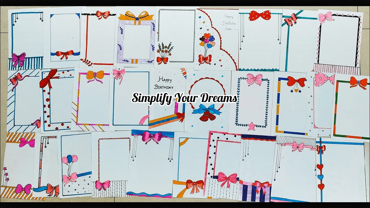 20 BEAUTIFUL BORDER DESIGNS/PROJECT WORK DESIGNS/A4 SHEET/FILE/FRONT ...