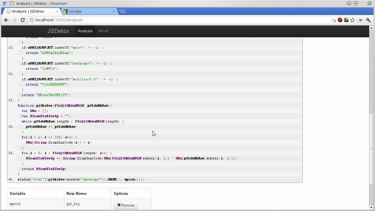 JSDetox - Solving the Breaking Point Javascript Obfuscations Contest ...