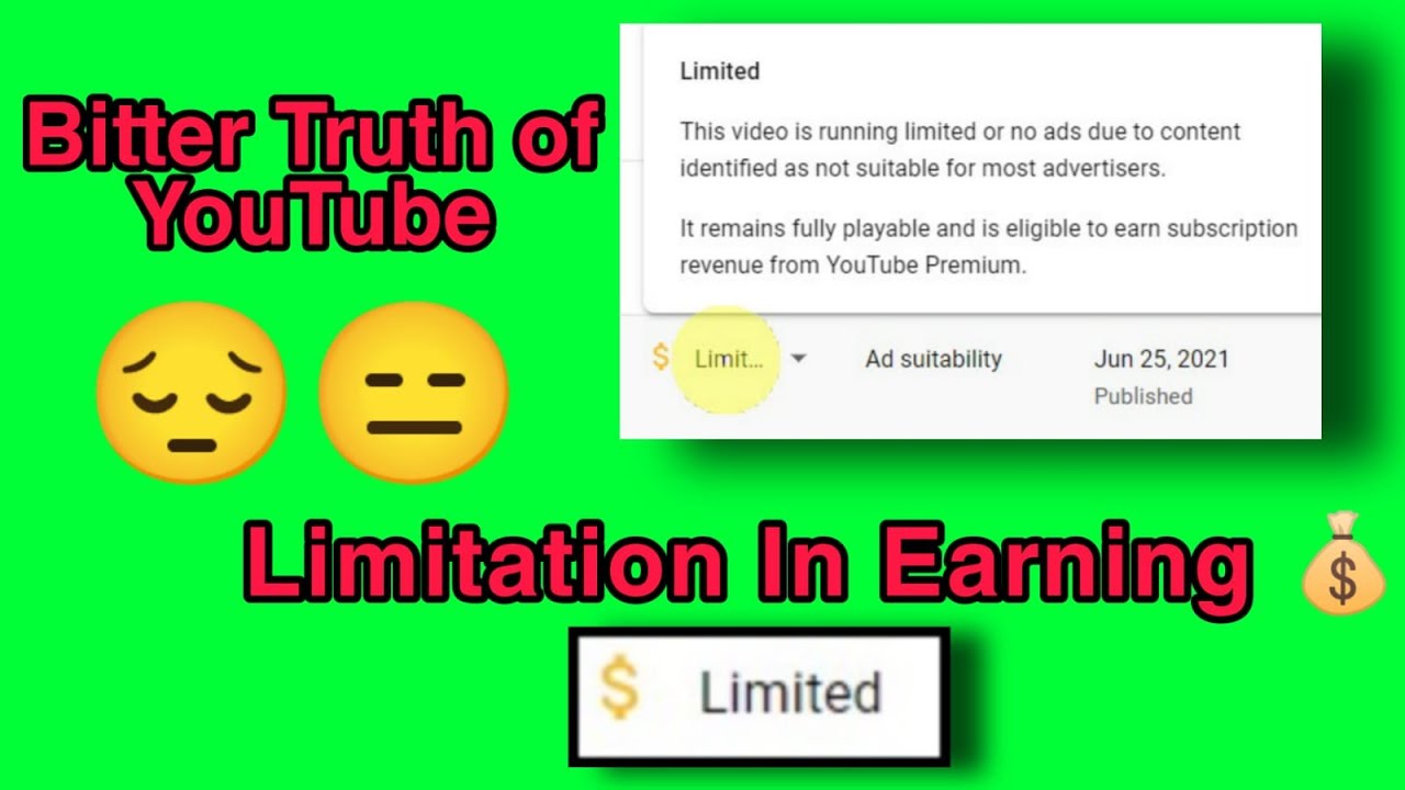 Bitter Truth of YouTube | Yellow Dollar sign | Ad suitability - YouTube
