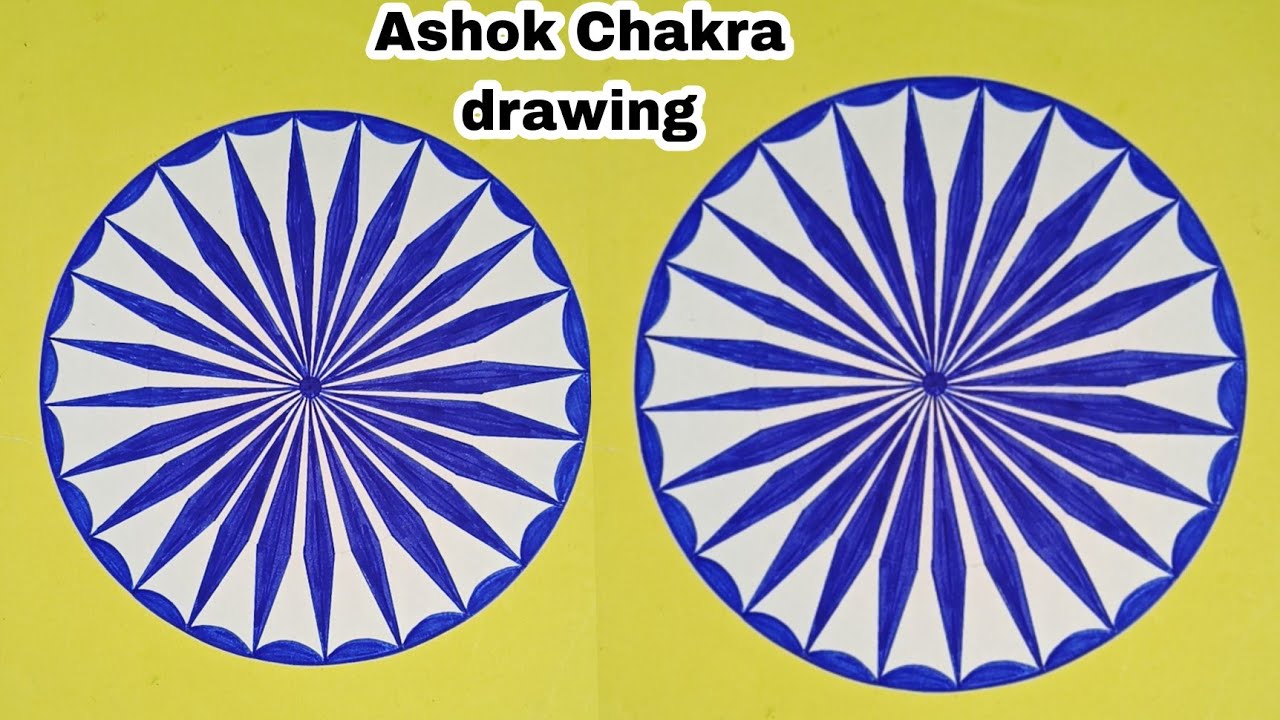 How to Draw Ashok Chakra/Ashok Chakra Drawing Step By Step - YouTube