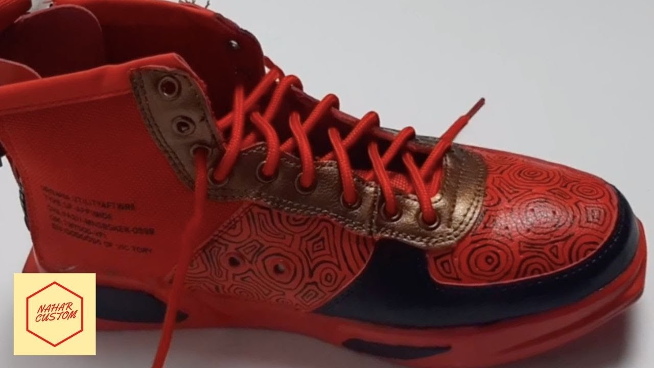 CUSTOM red SHOES | NAHAR CUSTOM| how to make custom shoes red - YouTube