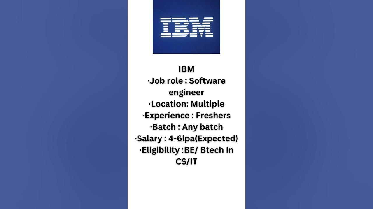 IBM Software engineer| OFF CAMPUS | Top companies hiring - YouTube