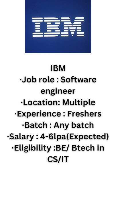 IBM Software engineer| OFF CAMPUS | Top companies hiring - YouTube