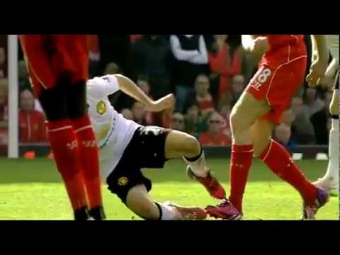 Steven Gerrard RED CARD FOUL HORRIBLE TACKLE on Ander Herrera Liverpool ...