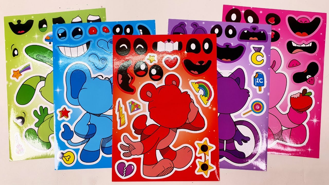 [ASMR] Decorate with Sticker Book SMILING CRITTERS - P1 - YouTube