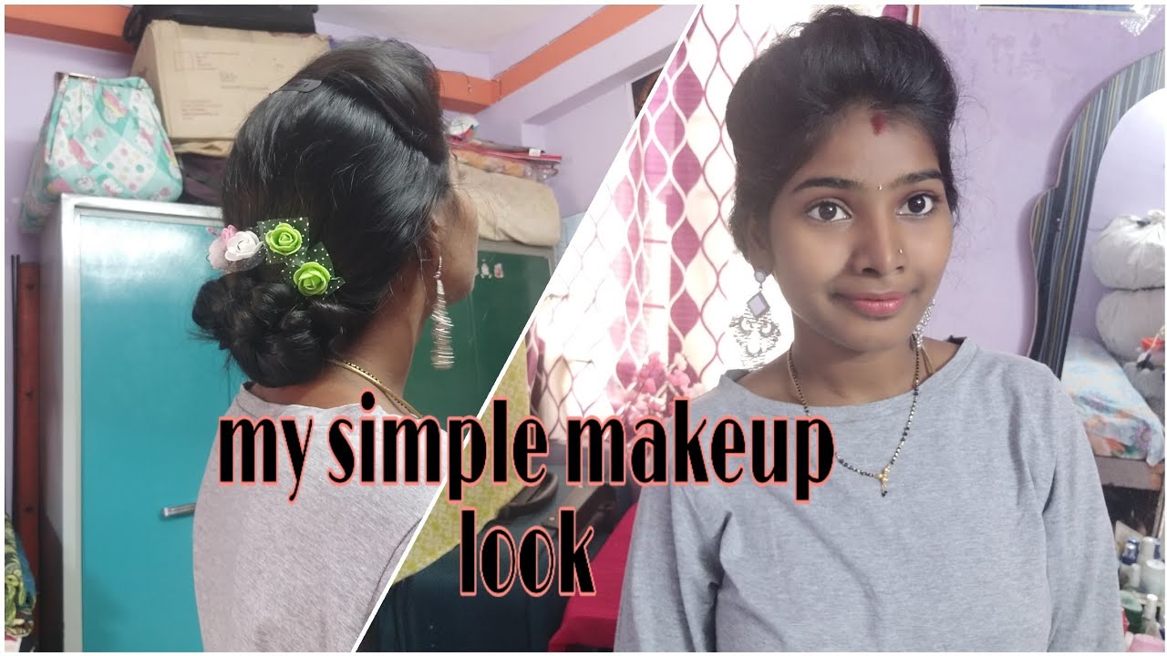 నేను simple ga ఎలా రెడి అవుతానో చూడండి/my simple mekup and hairstyle ...