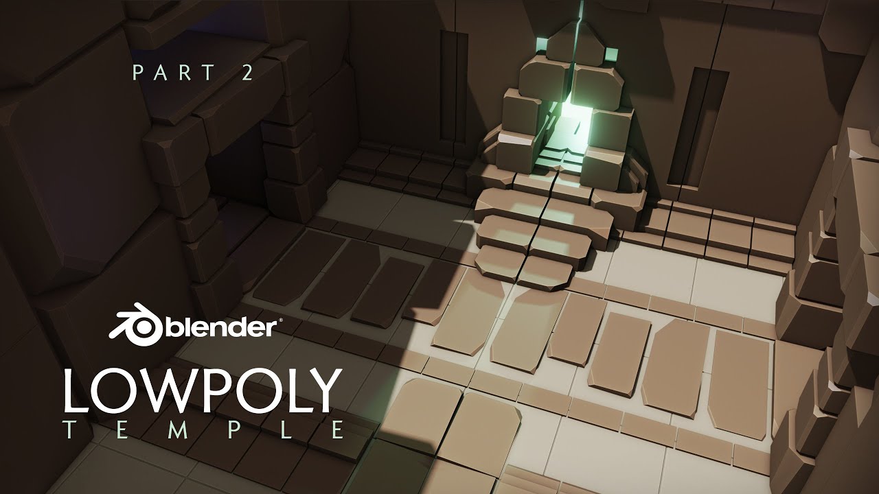 (Part 2) LOWPOLY 3D / Flat Shaded Environment Design | AZTEC TEMPLE ...