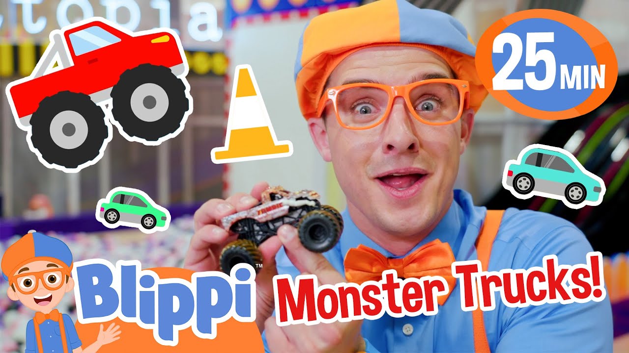 Blippi's Monster Truck Toys + Learning Vehicles! 🚗 | ALL NEW Blippi ...
