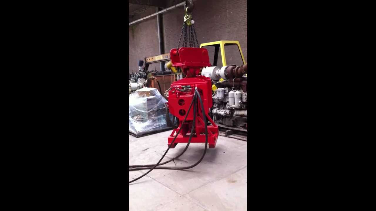 DAWSON EMV300 excavator mounted hydraulic pile hammer & extractor test ...