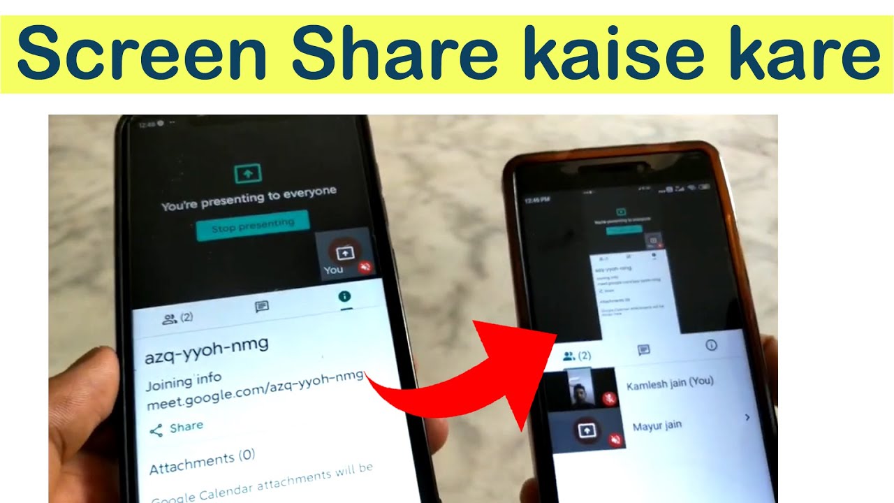 How to share screen on google meet in hindi 2020 | Google meet screen ...