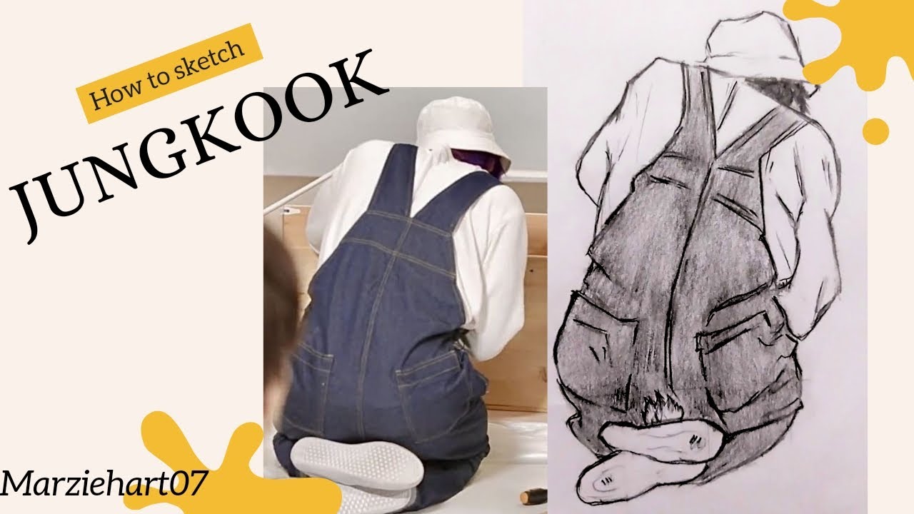 drawing BTS Jungkook| Step by step |how to sketch Jungkook| All ...