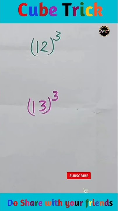 Quickest way to find cube of any number |Cube Trick |Vedic Maths #shorts #youtubeshorts #vedic ...