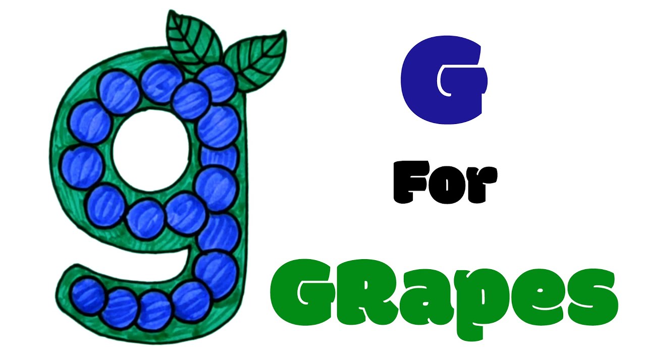 How to Draw Letter G | Grapes Drawing for Kids | Draw Dots - YouTube