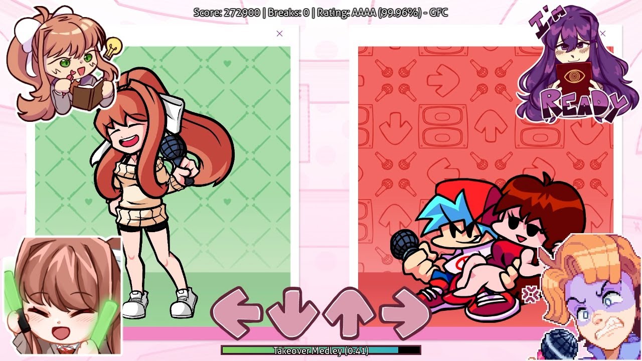 FNF - Doki Doki Takeover Plus! - Takeover Medley - [FC/4k] - YouTube