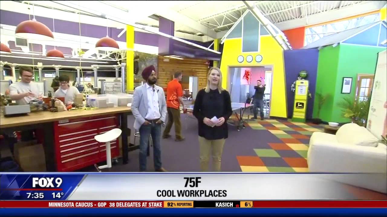 Fox 9 News - Cool Office Space - YouTube