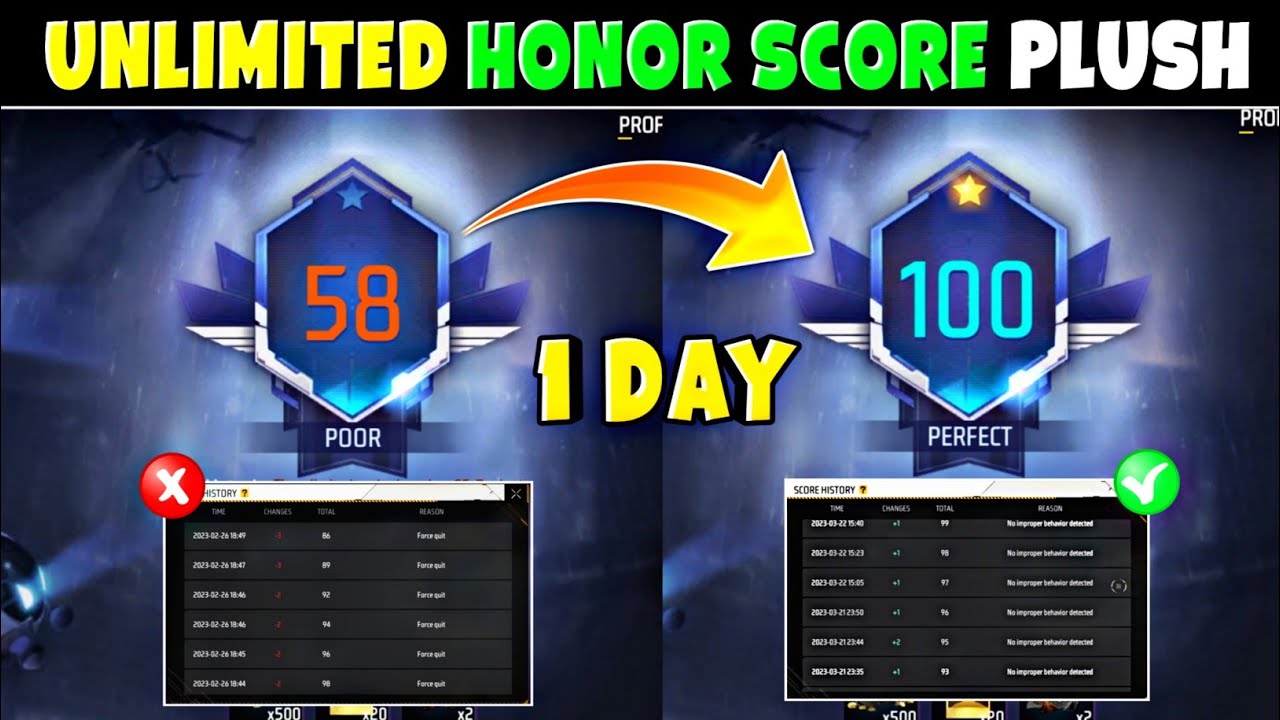 How To Increase Honor Score In Free Fire 2023 || Honor Score Kaise ...