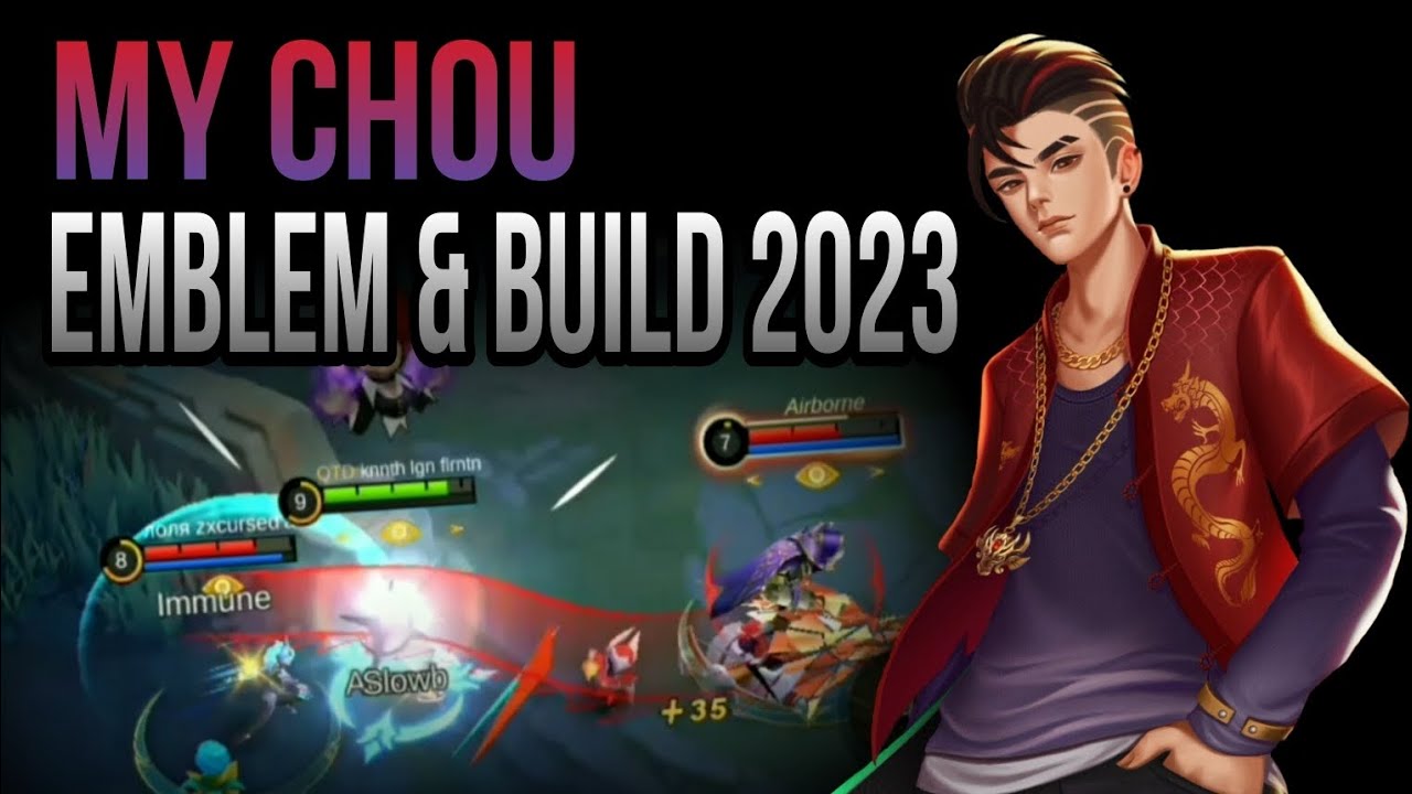MY CHOU EMBLEM & BUILD 2023 | Chou | knnth lgn flrntn | Mobile Legends ...