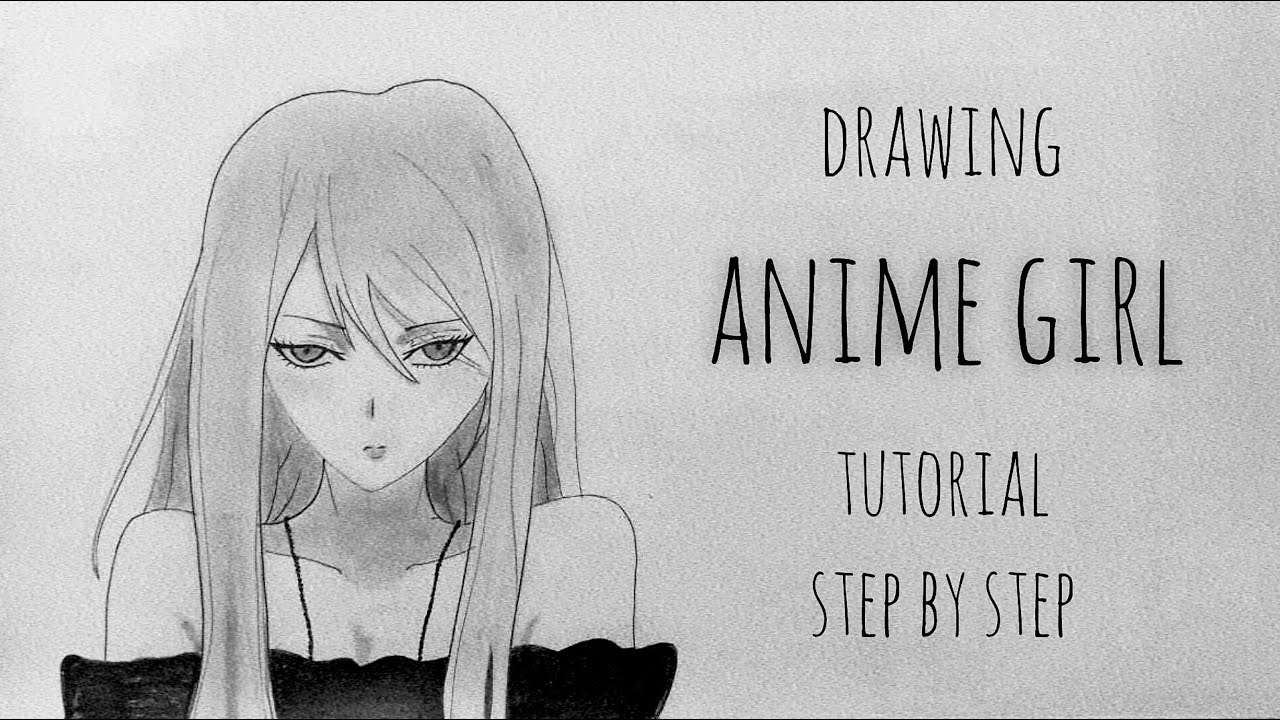 How to Draw anime girl? | tutorial step by step for beginners (pencil ...