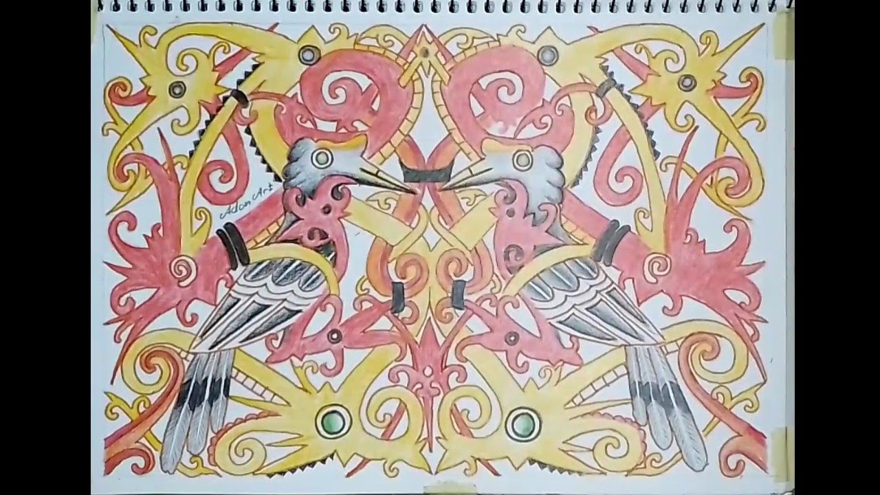 drawing Borneo Dayak motifs - YouTube