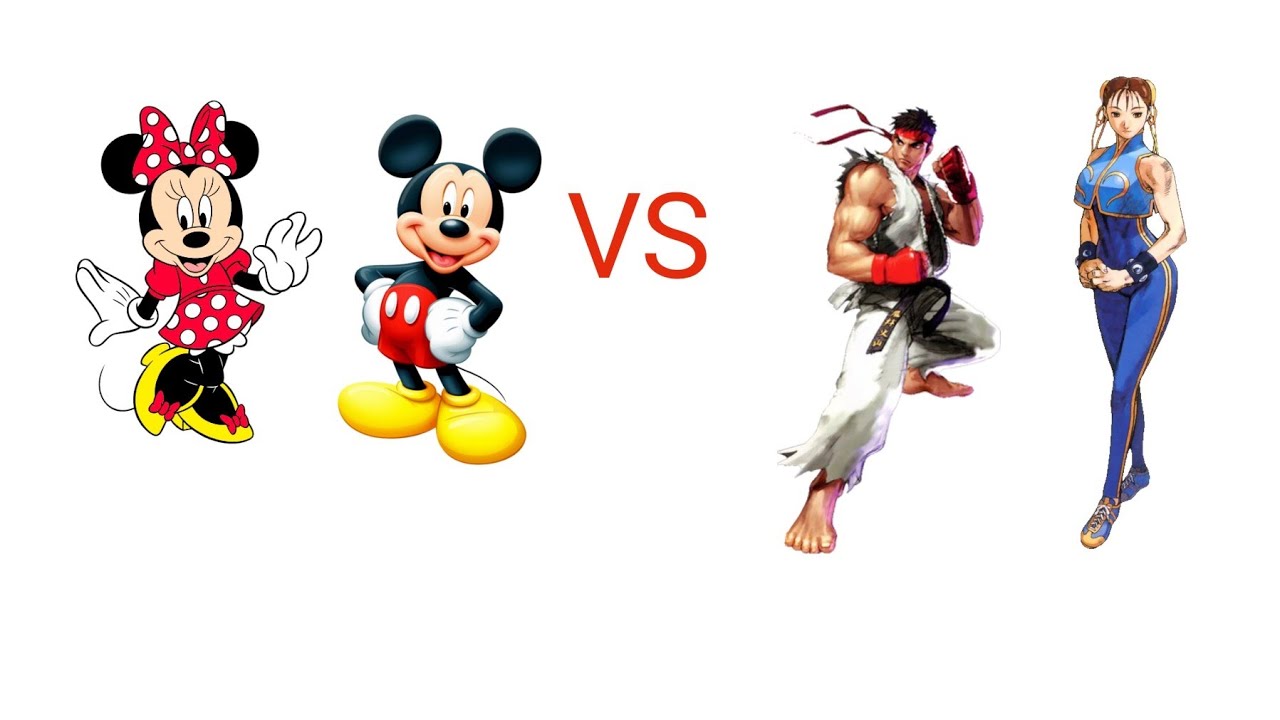 mugen mickey mouse/Minnie mouse vs ryu/chun li - YouTube