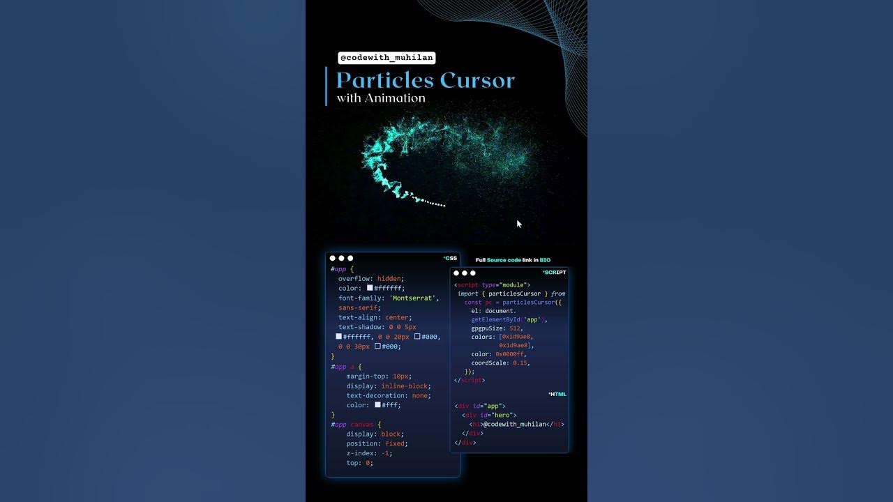 Particles Cursor Pure Css ️ Codewith Muhilan Css Coding Youtube