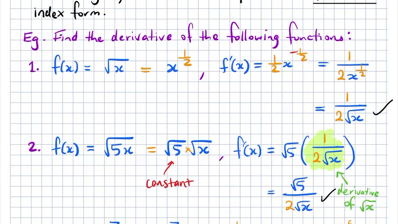 Differentiation with fractional powers - YouTube