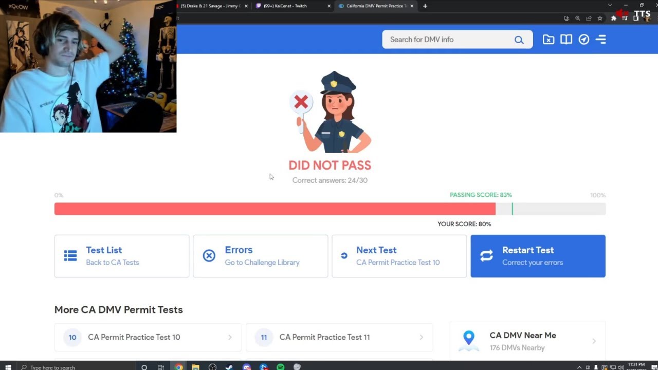 xQc gets his Driving Practice Test Results.. - YouTube