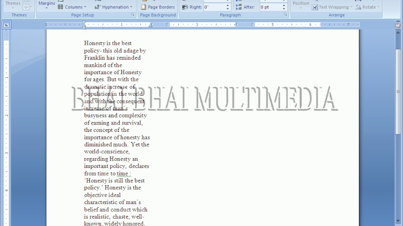 Microsoft Word 2007- Page Layout=2:Columns - YouTube
