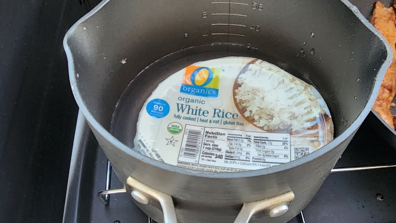 Trying store brought pre-made rice for the 1st time, and marinaded ...