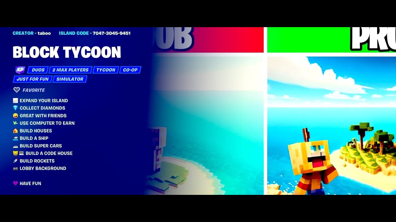 FORTNITE BLOCK TYCOON - CHAPTER 1,2,3 - FULL WALKTHROUGH - MAP CODE ...