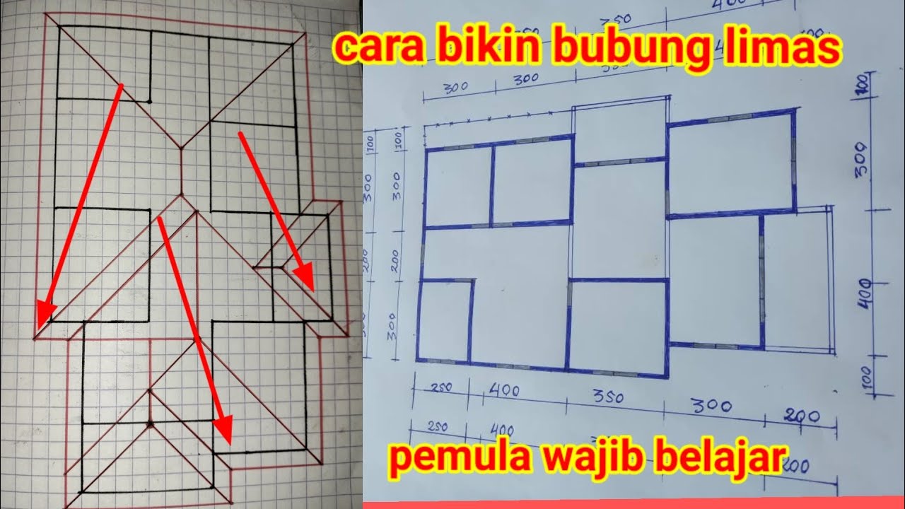 cara pengambilan bubung limas sistim 3 tingkat. - YouTube