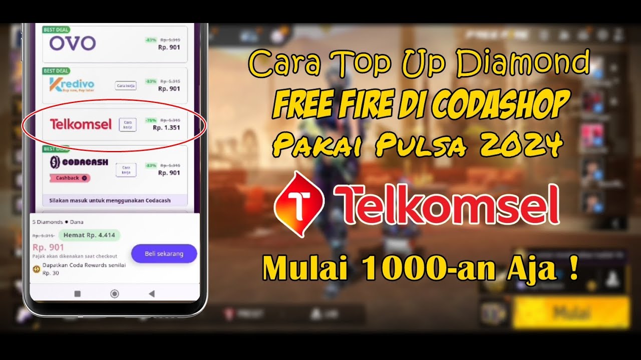 Cara Top Up Diamond Free Fire Di Codashop Pakai Pulsa Telkomsel Terbaru ...