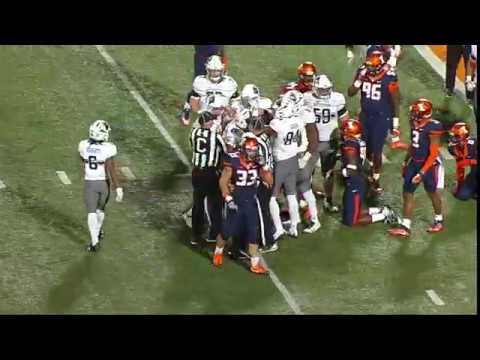 Illinois player ejected for tossing flag at ref - YouTube