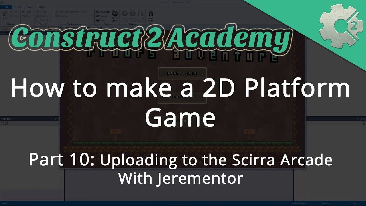 How to make a 2D Platform Game Part 10: Uploading to the Scirra Arcade ...