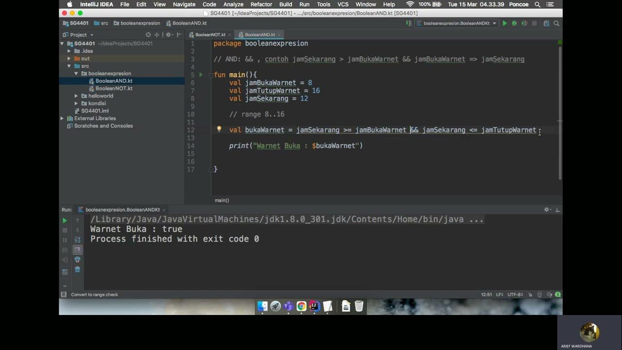 Belajar Kotlin Boolean Expression Youtube