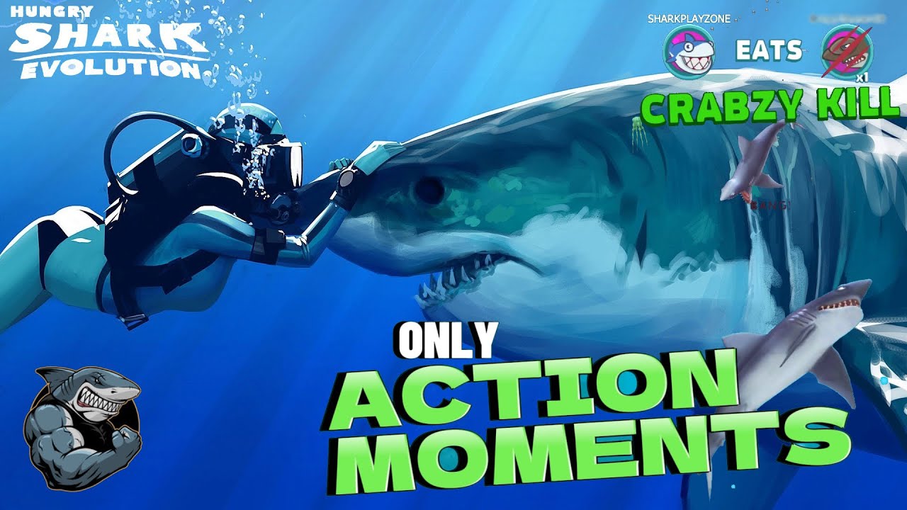 Hungry Shark Evolution - Mako Shark. Only Action Momens! - YouTube