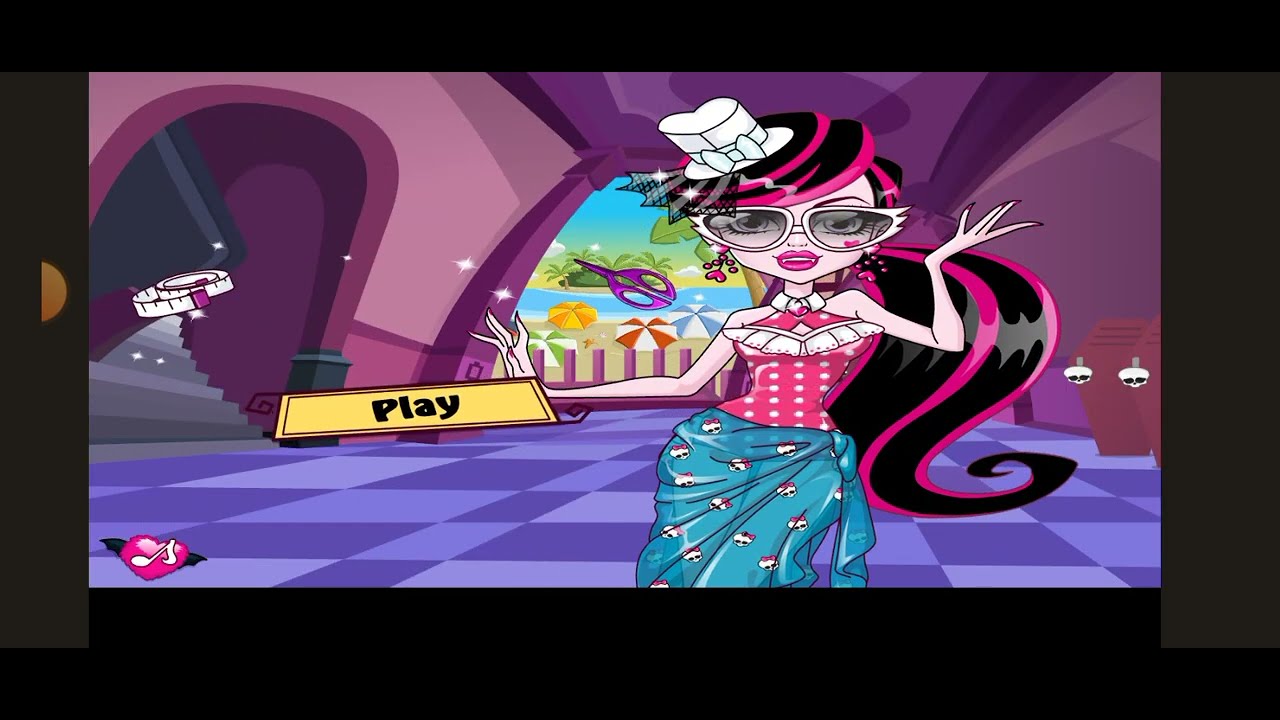 monster high pool party with dracualura game for kids festa in piscina ...