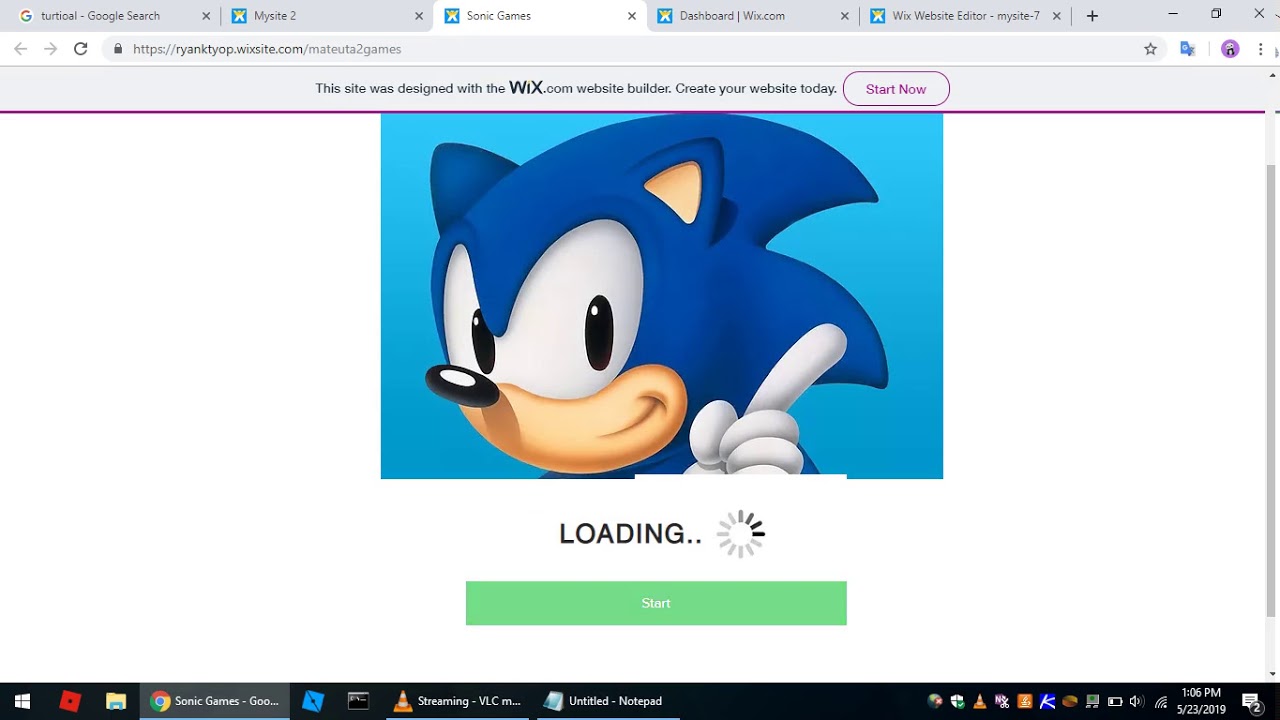 My Website Sonic Games [Wix.com] - YouTube