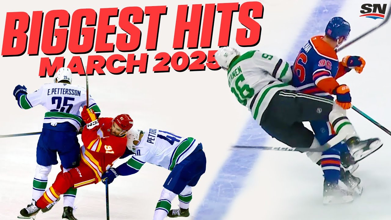 BIGGEST NHL Hits Of March 2025 - YouTube