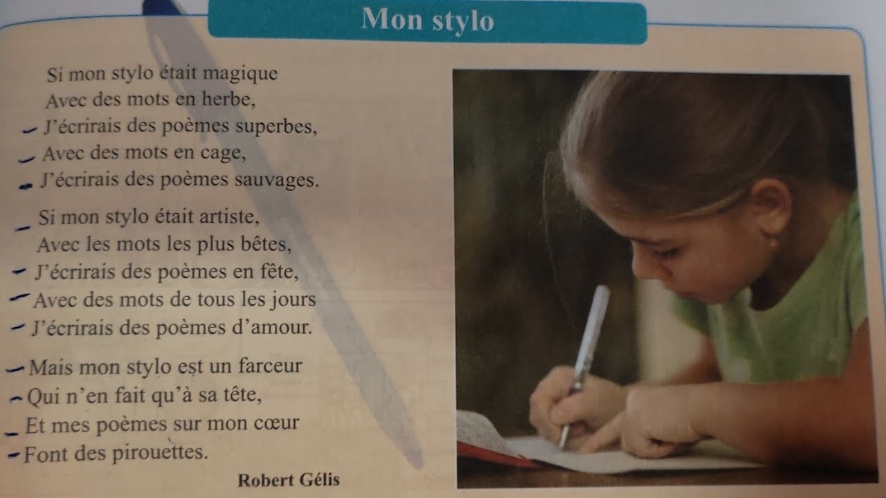 Poésie : Mon stylo - YouTube
