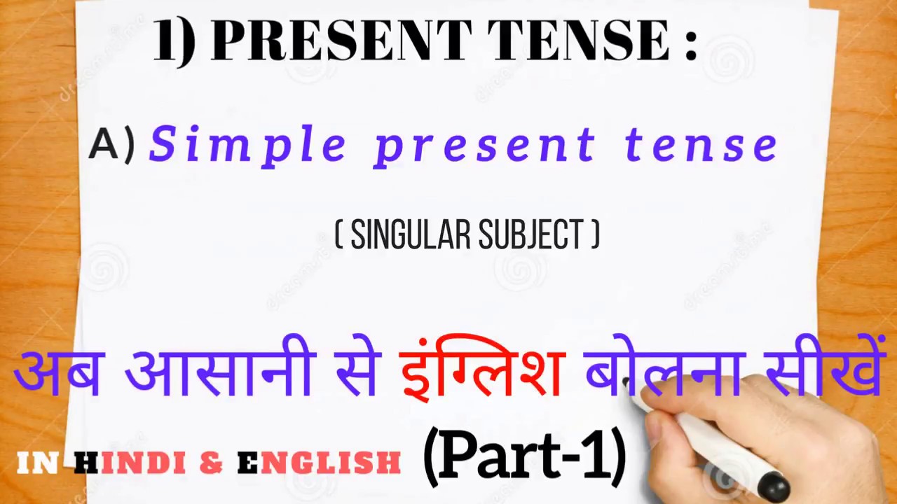 TENSE IN HINDI & ENGLISH | SIMPLE PRESENT TENSE (Part-1)- इंग्लिश बोलना ...
